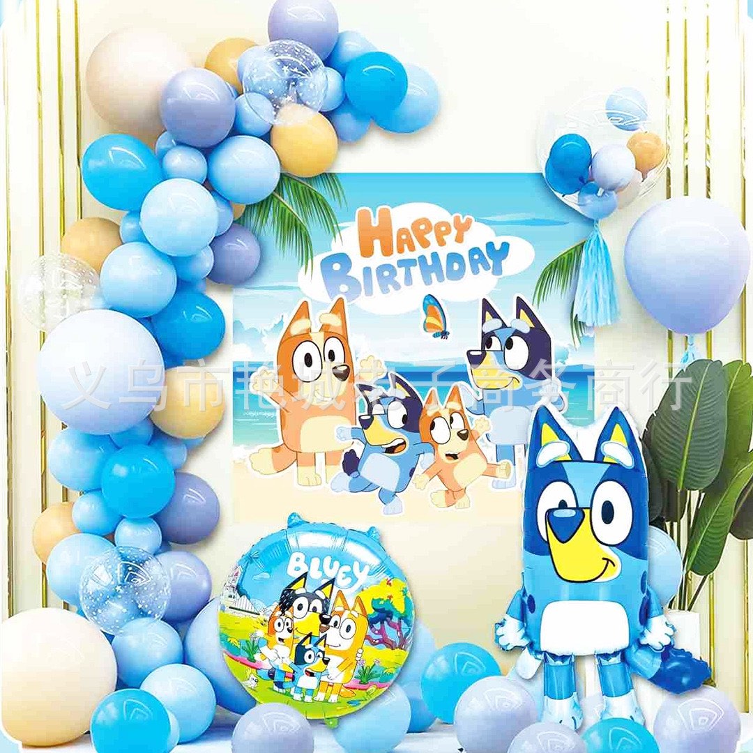 Bluey Bandit Chilli Theme Party Balloons Decoration Set Happy Birthday ...