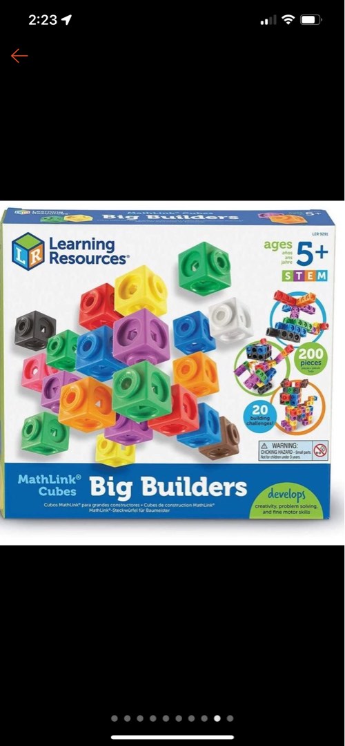 BNIB: Learning Resources MathLink Cube Big Builders Imaginative Play ...