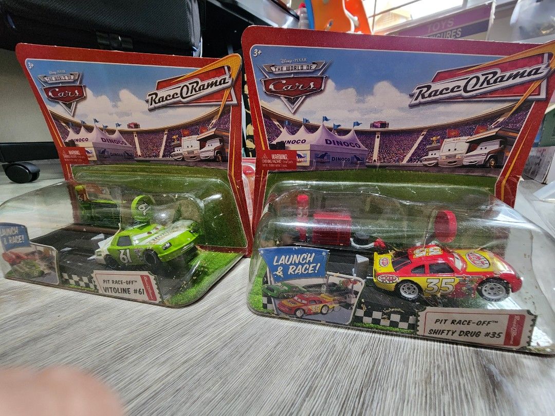 Disney Pixar Cars Pit Row Race-Off Lightning McQueen Chick Hicks King ...