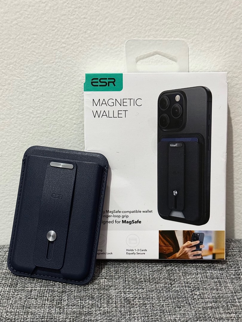 ESR Magnetic Wallet for iPhone with MagSafe - Dark Blue, Telepon ...