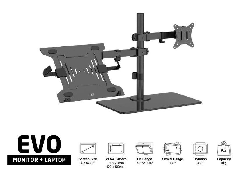 EVO Monitor Arm with Laptop Tray, Computers & Tech, Parts & Accessories ...