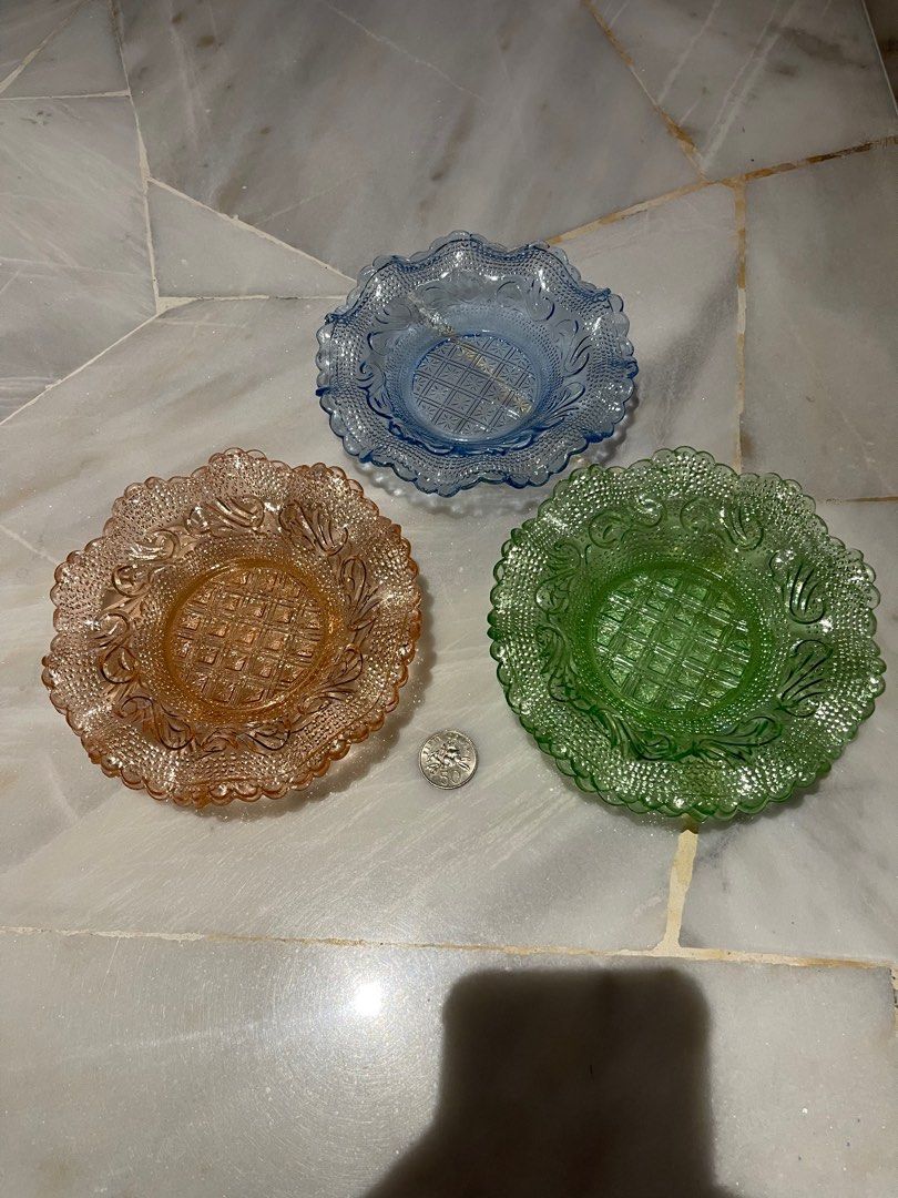 Fluted glass saucers - 5 pieces, Furniture & Home Living, Kitchenware ...