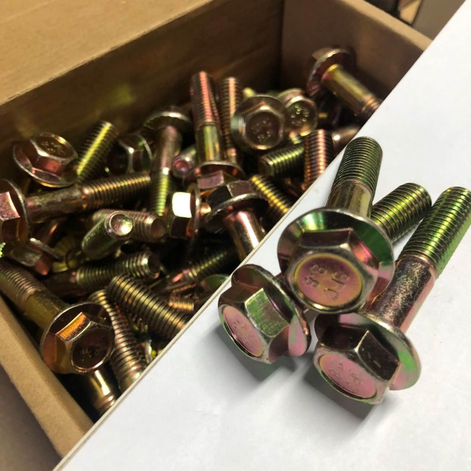 Gr8.8 Hi-Tensile Grade Flange bolts Yellow Plated Finish, Furniture ...