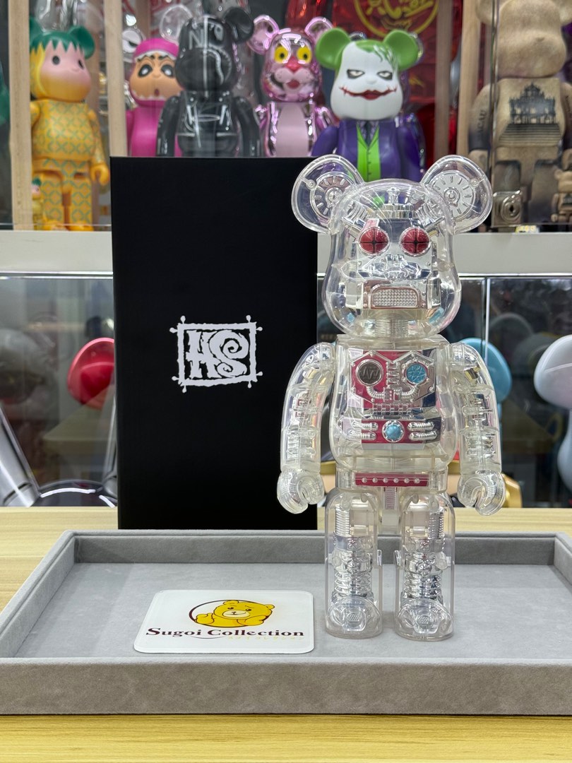 [Pre-Order] BE@RBRICK x HxS Hirota Saigansho 400% 1st Gen Clear Ver. bearbrick robot, Hobbies ...