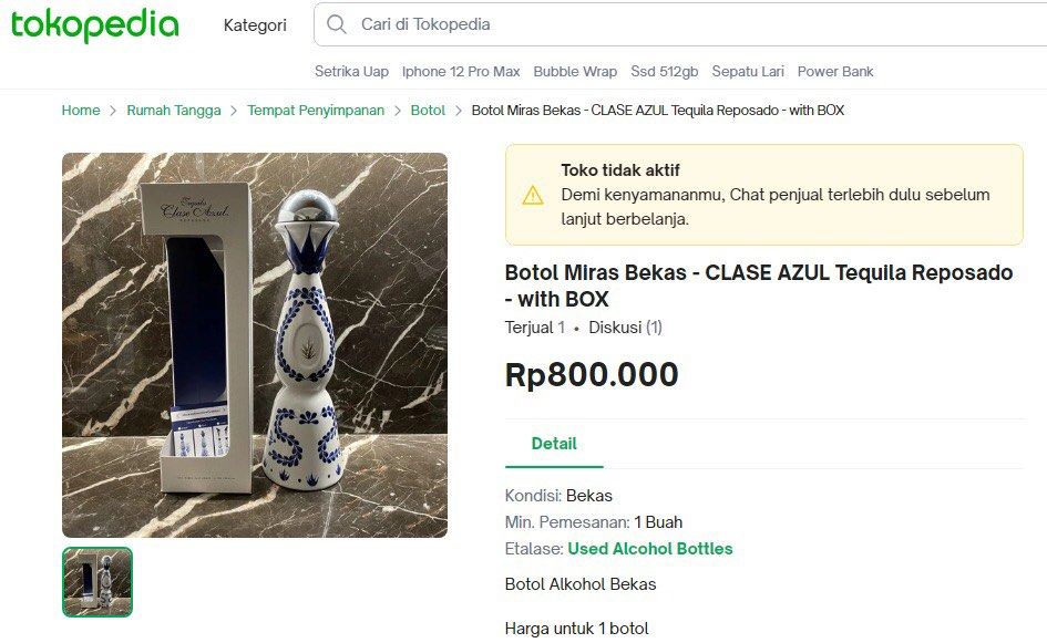 Keramik Botol Tequila Clase Azul, Antik, Pajangan di Carousell