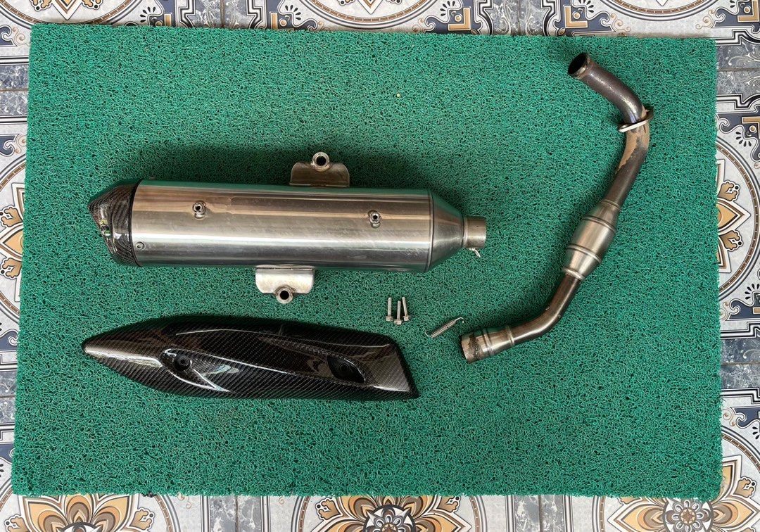 Knalpot ROB 1 carbon kevlar + baut titanium 3 baut + baut penyanggah ...