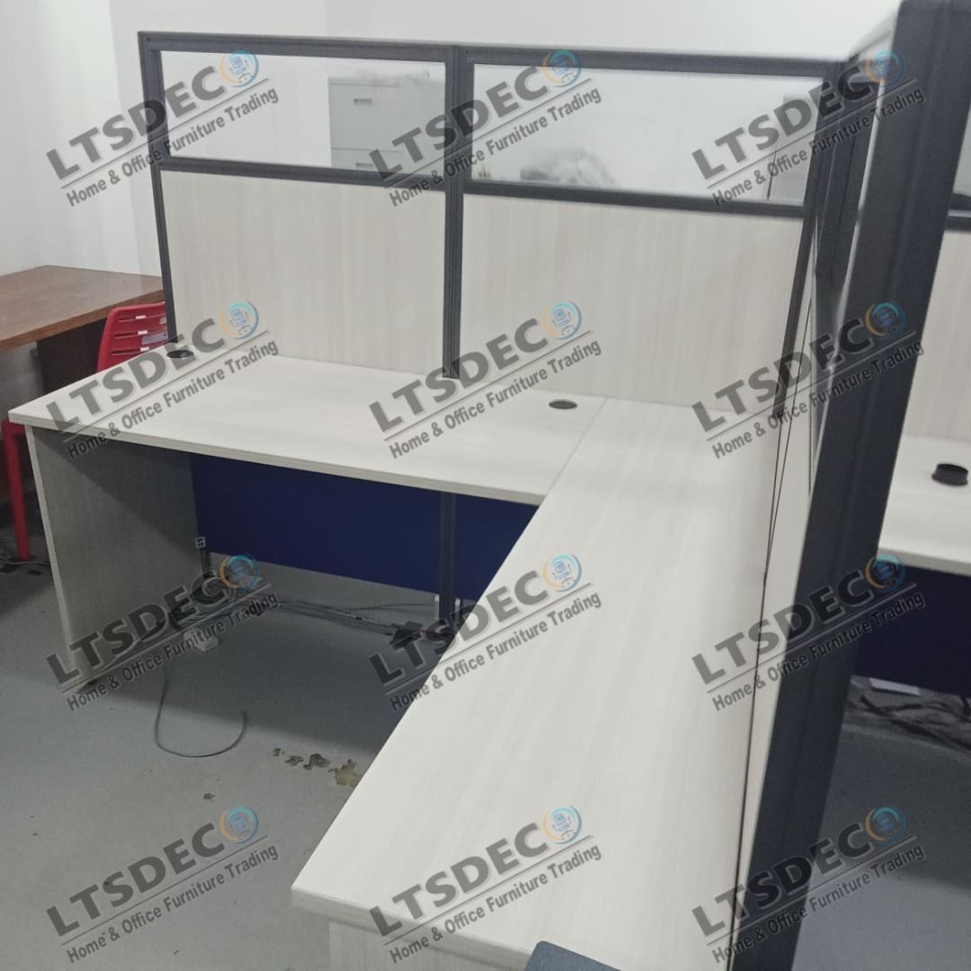 Modular L-Shape Workstation with Panel Office Partition, Furniture ...