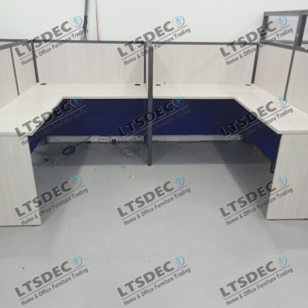Modular L-Shape Workstation with Panel Office Partition, Furniture ...
