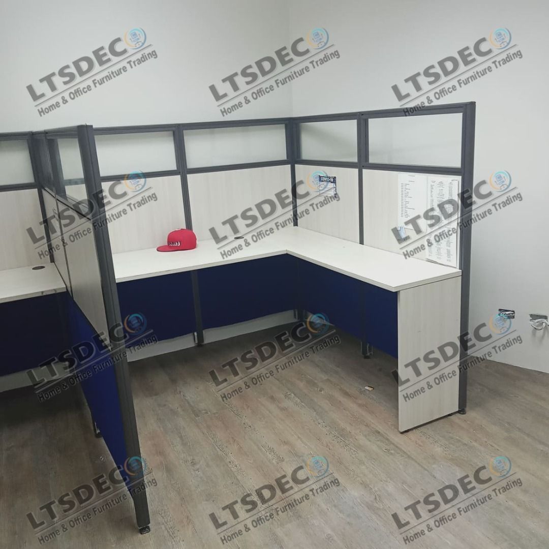 Modular L-Shape Workstation with Panel Office Partition, Furniture ...