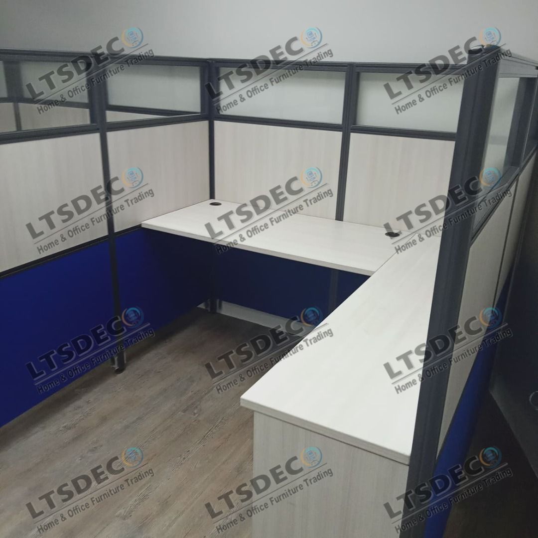 Modular L-Shape Workstation with Panel Office Partition, Furniture ...