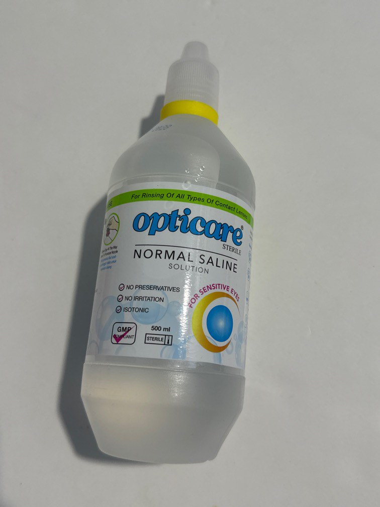 Opticare Normal Saline solution 500ml, Beauty & Personal Care, Vision ...
