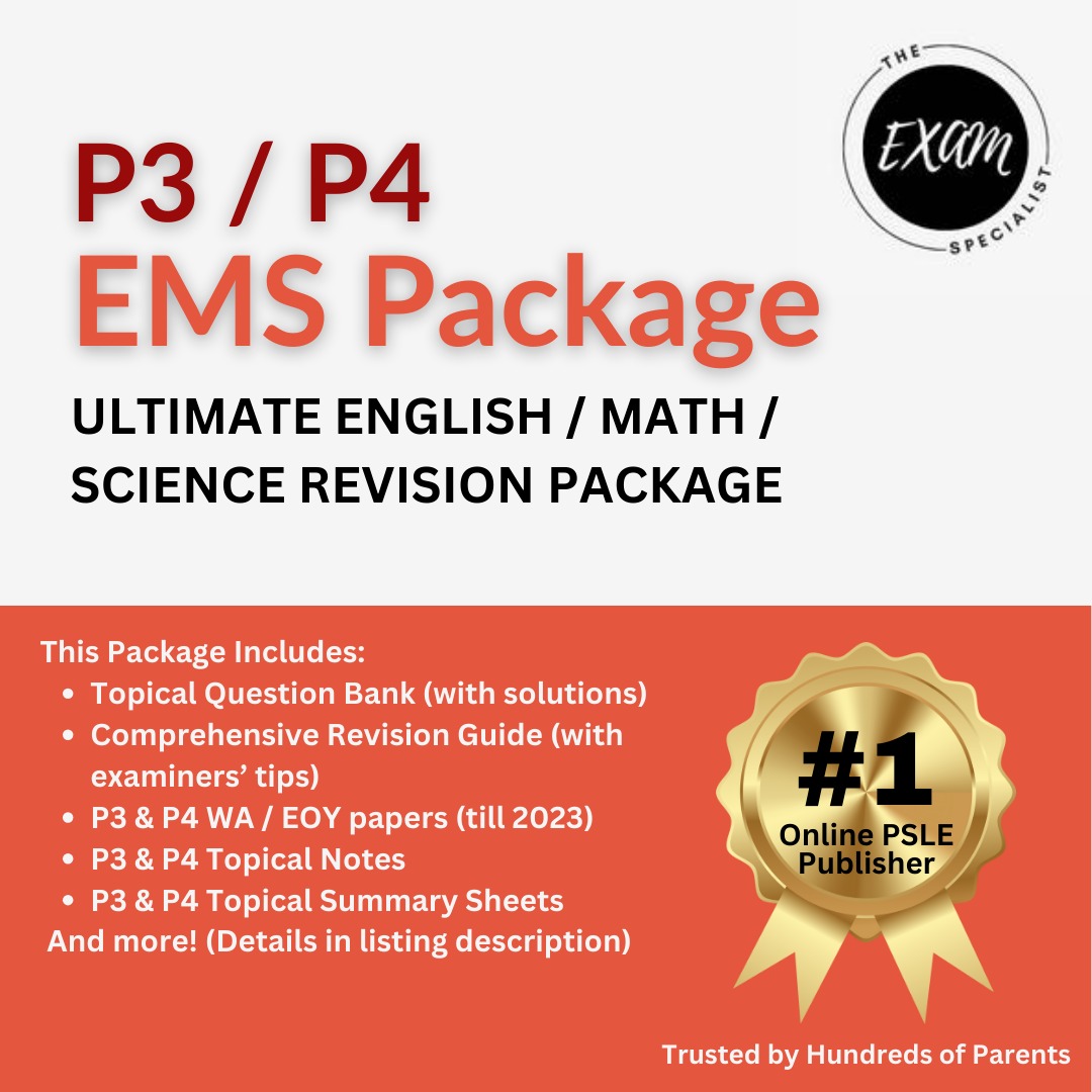 P3 P4 EMS 2024 Bundle Package (English Math Science | P3 P4 | PSLE ...