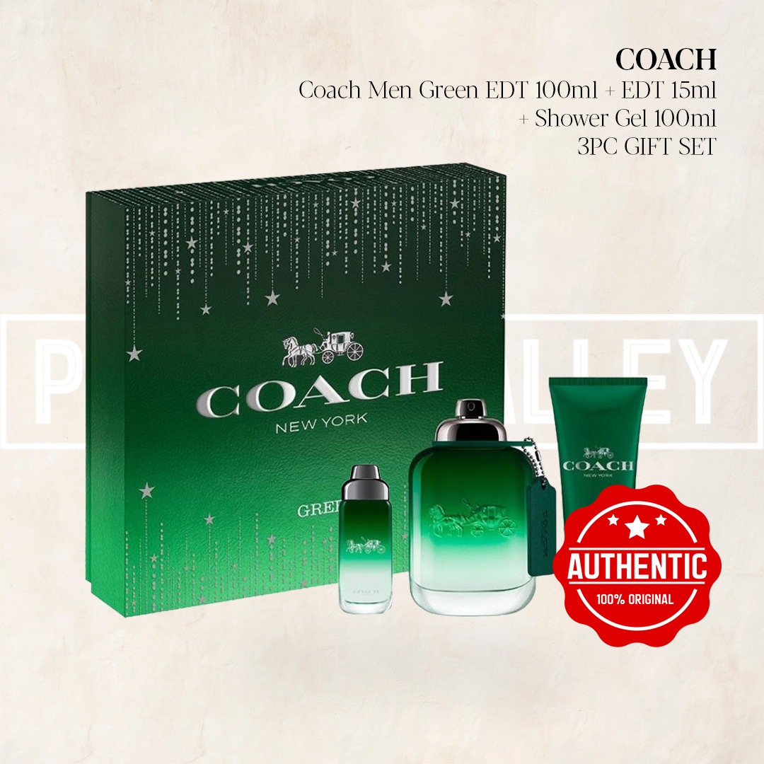 [PERFUME ALLEY] COACH GREEN EDT 3PCS GIFT SET 100ML, Beauty & Personal ...