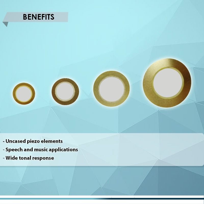 PIEZO ELEMENTS BUZZER SOUNDER SENSOR TRIGGER DRUM DISC COPPER, 1-PC per ...