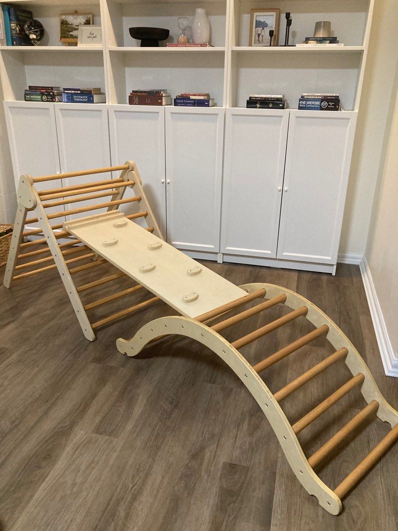 Pikler triangle with Slide and Arch Rocker Climber (Good as new ...