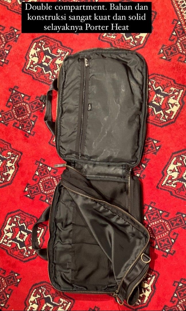 Porter Heat 3 Way Briefcase double compartment, Fesyen Pria, Tas & Dompet , Tas Kantor di Carousell