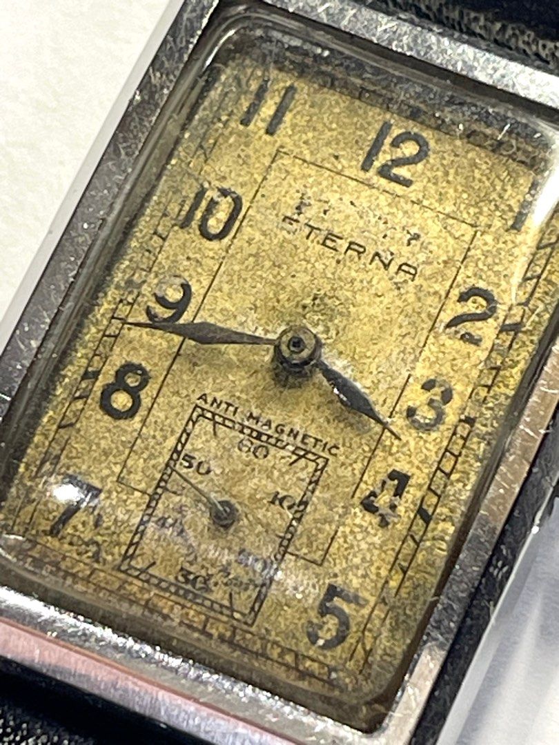 Rare 1930s Eterna Clamshell tank (ETA) Swiss Made jam tangan antik ...