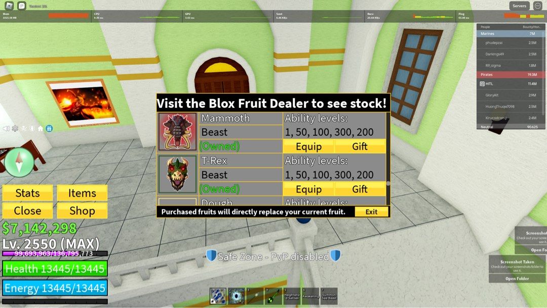 Roblox bloc fruit account, Video Gaming, Video Games, Others on Carousell