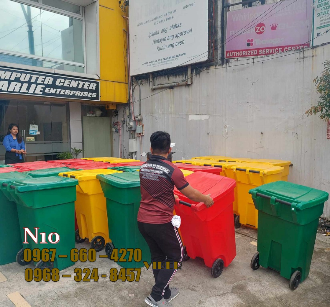 rolling trash bin 150 liters, Furniture & Home Living, Cleaning ...