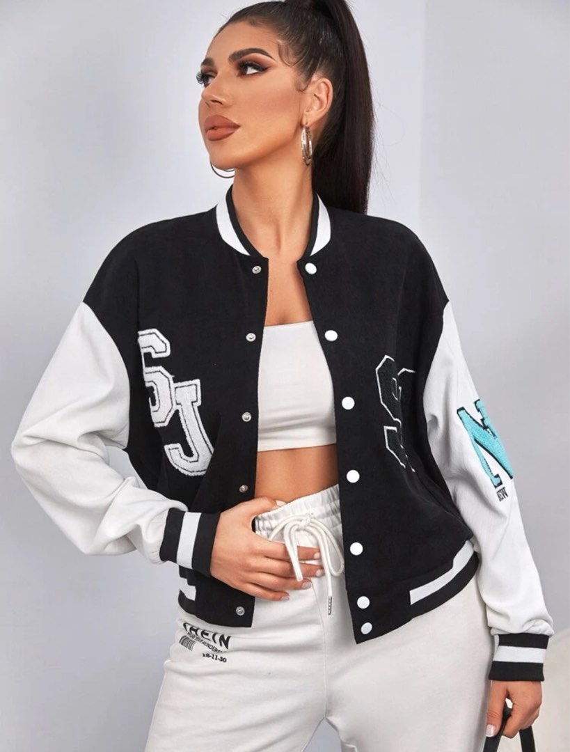 SHEIN Varsity Jacket, Women's Fashion, Coats, Jackets and Outerwear on ...