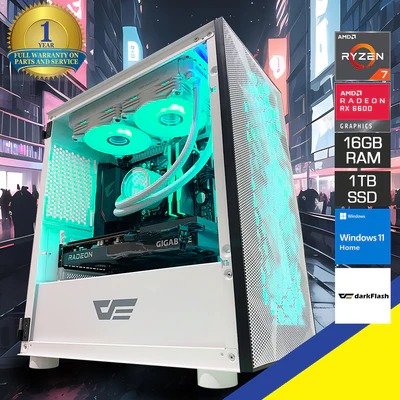 SIGMA DLM21 WHITE DESKTOP GAMING PC AMD RYZEN 7 5700X 16GB RAM 1TB SSD ...