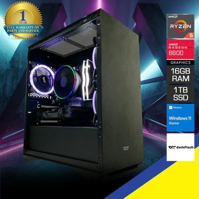 SIGMA DLM22 DESKTOP GAMING PC AMD RYZEN 5 5600X 16GB RAM 1TB SSD RX ...