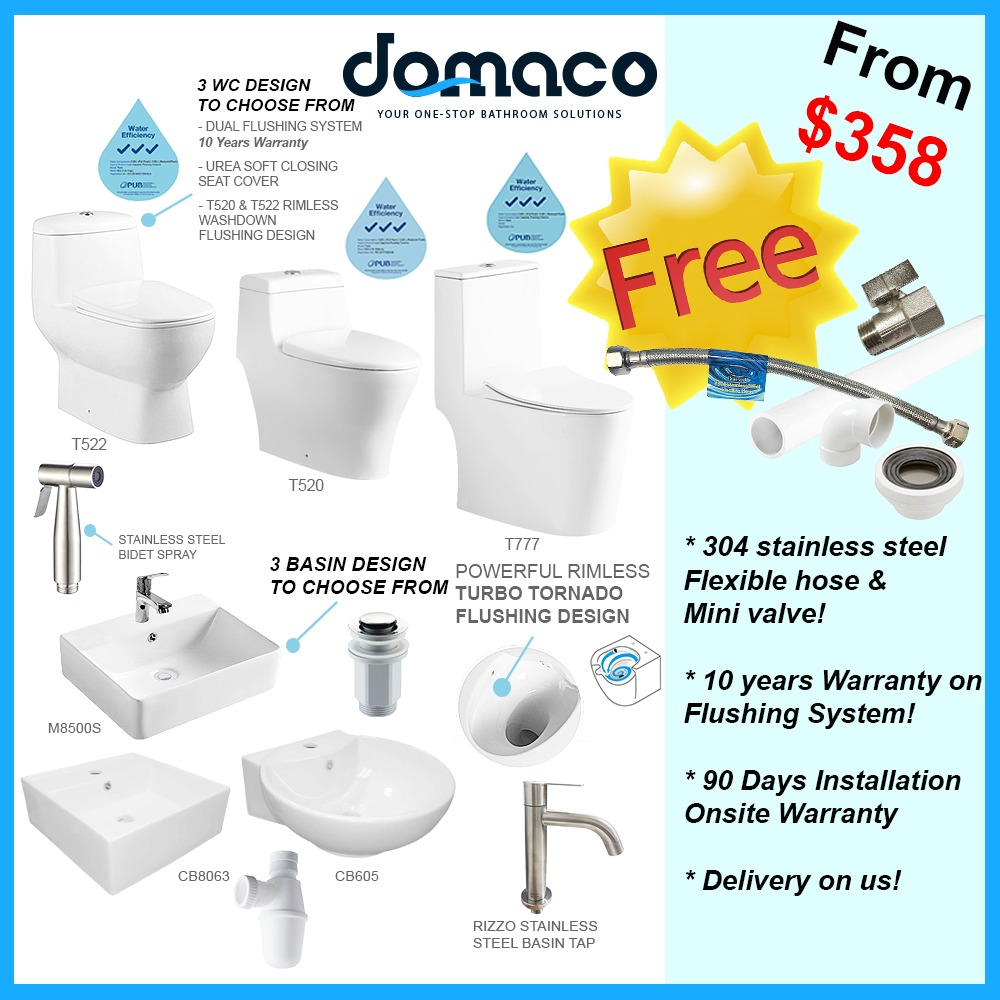 Special Promotion 1-Piece Package Toilet Bowl and Basin, Furniture ...