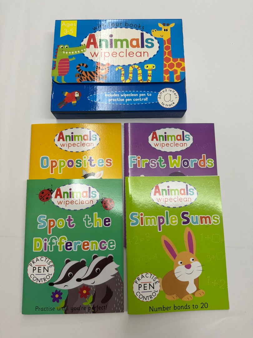 The Learning Box - Wipeclean Books (Animals), Hobbies & Toys, Books ...