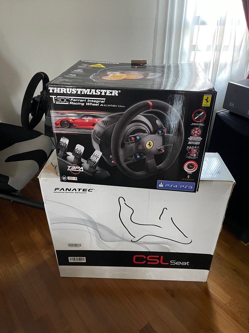 Thrustmaster T300 Ferrari Alcantara Fanatec CSL Seat Sim Rig, Video ...