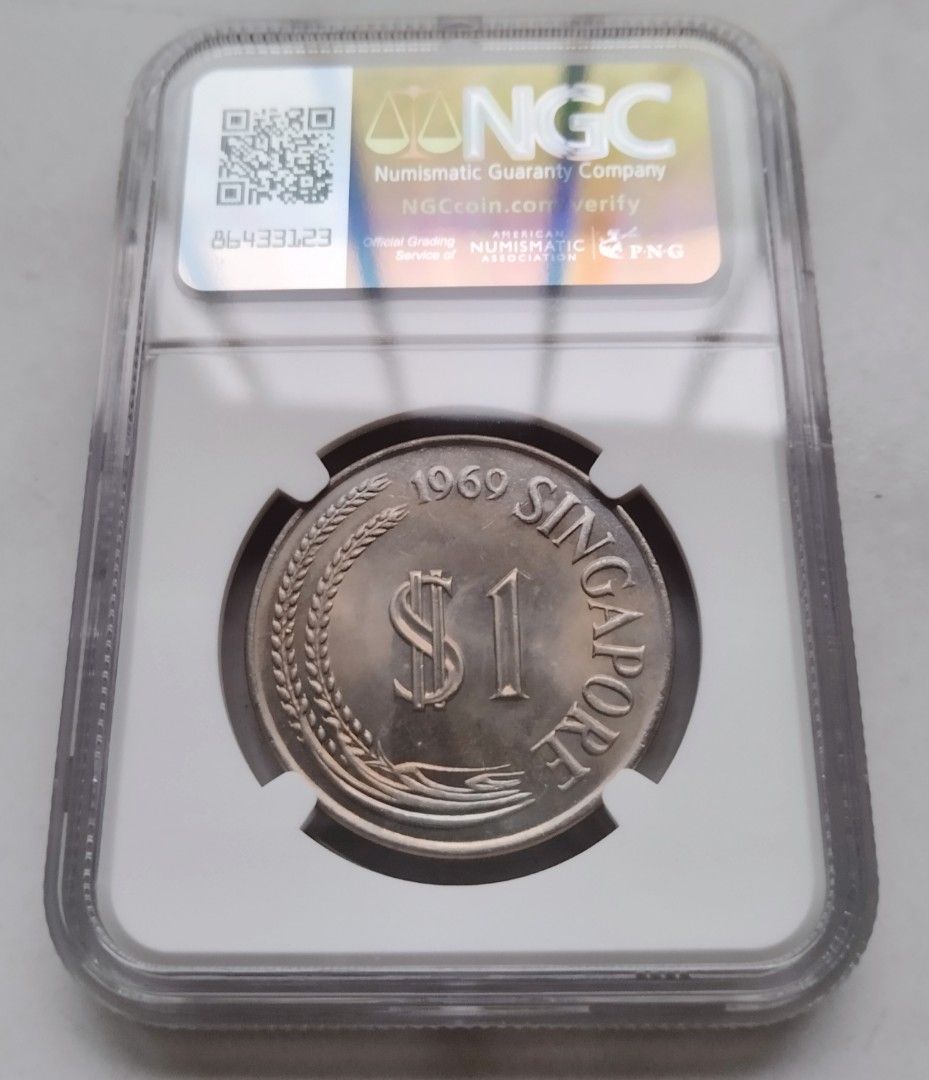 1969 Singapore $1 Lion Coin MS65 NGC, Hobbies & Toys, Memorabilia & Collectibles, Currency on ...