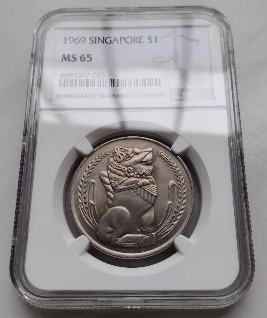 1969 Singapore $1 Lion Coin MS65 NGC, Hobbies & Toys, Memorabilia & Collectibles, Currency on ...