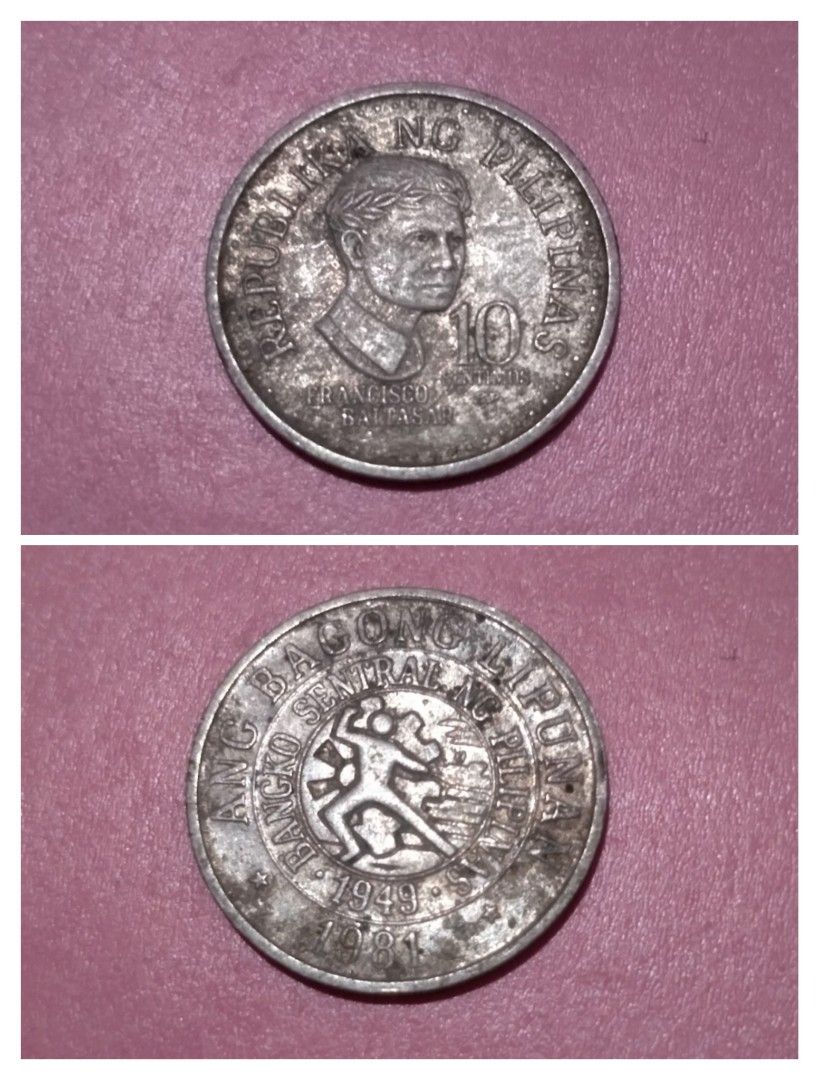 (1981) Francisco Baltasar 10 Sentimo Ten Centavos Philippine Coin Collectible Republika ng ...