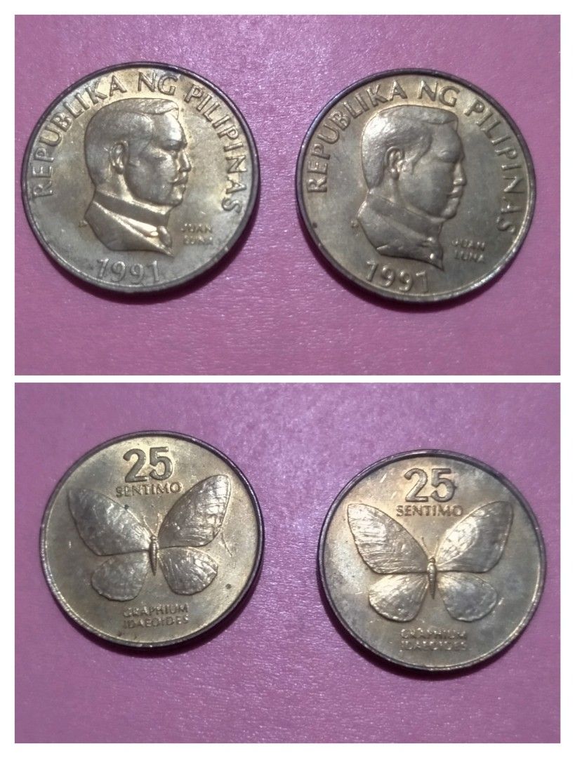 (1997) Juan Luna 25 Sentimo Philippine Coin Collectible Vintage Old Money Currency Coins ...