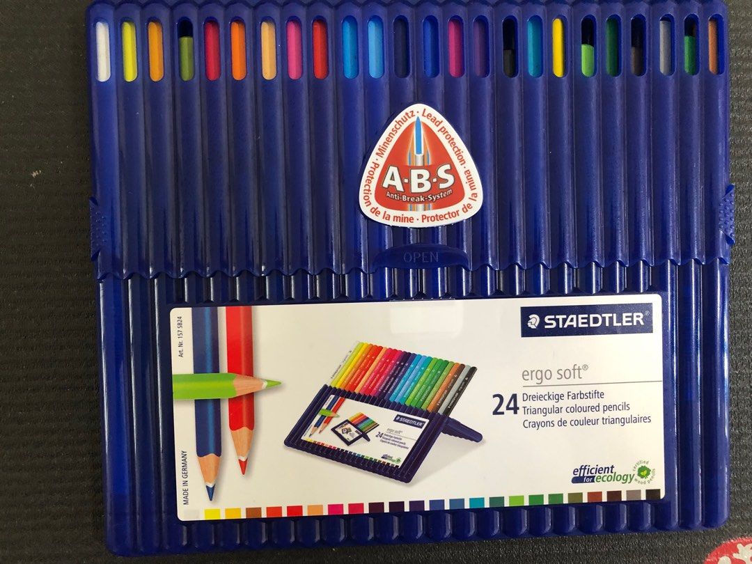 24 triangular colored pencils, Hobbies & Toys, Stationery & Craft, Art ...