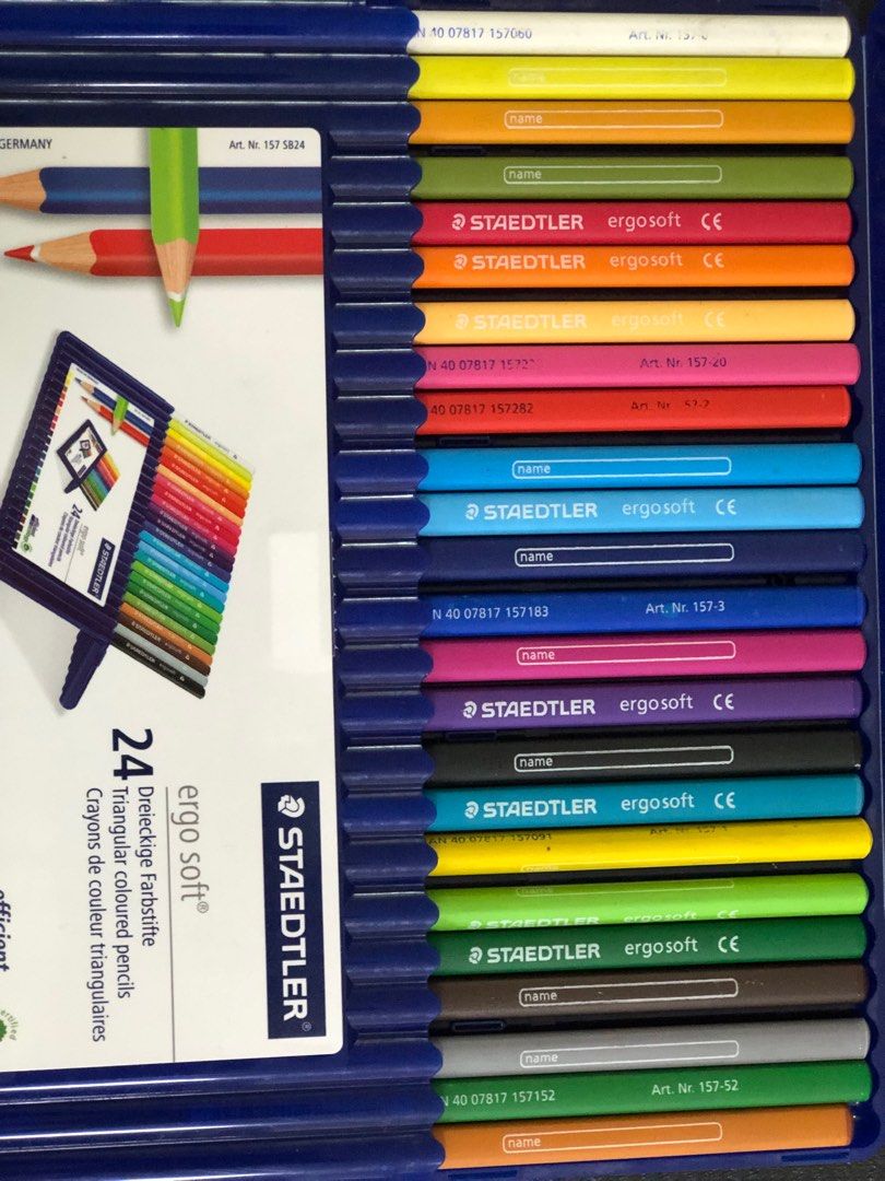 24 triangular colored pencils, Hobbies & Toys, Stationery & Craft, Art ...