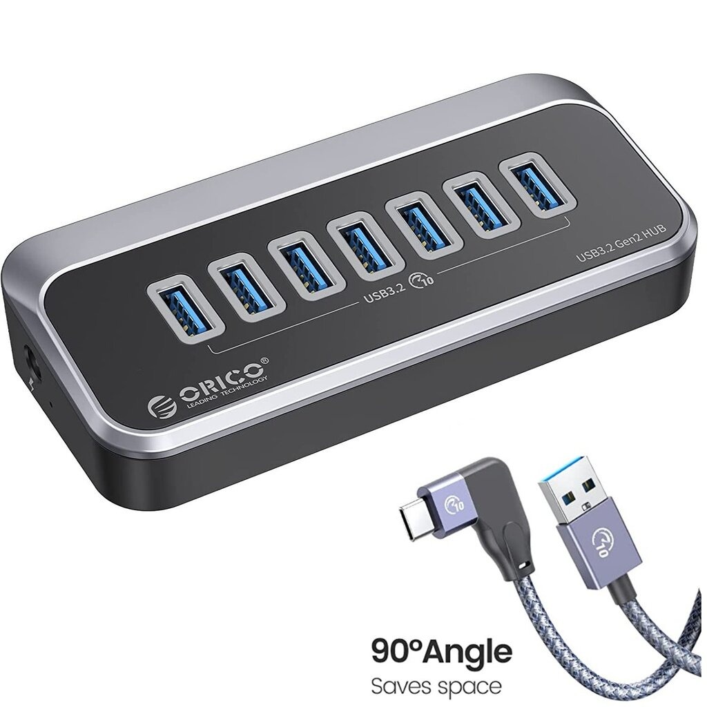 ORICO 10Gbps 7-PORT USB3.2 Gen 2 HUB [M37A-G2], 電腦＆科技, 電腦周邊及配件, 電腦線、轉接線及轉換器 - Carousell