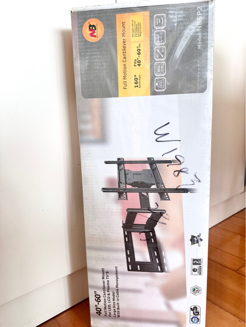 全新電視機掛架 適合40-60 inch 可教角度, 家庭電器, 電視 & 其他娛樂, 電視組件及配件 - Carousell