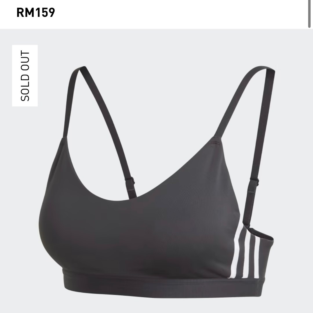 Adidas All Me 3-Stripes Bra, Women's Fashion, Activewear on Carousell