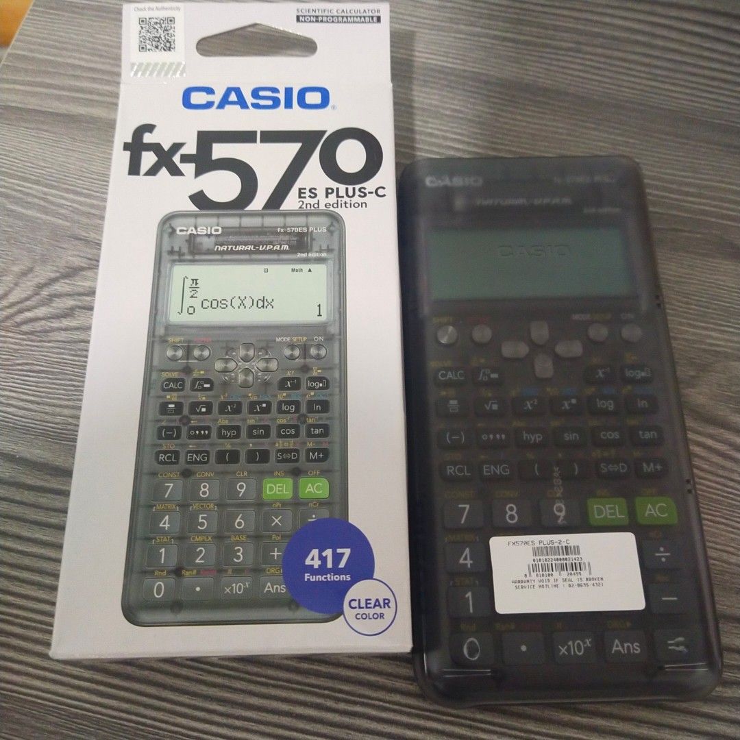 Casio Fx570es Plus (transparent casing), Hobbies & Toys, Stationary ...