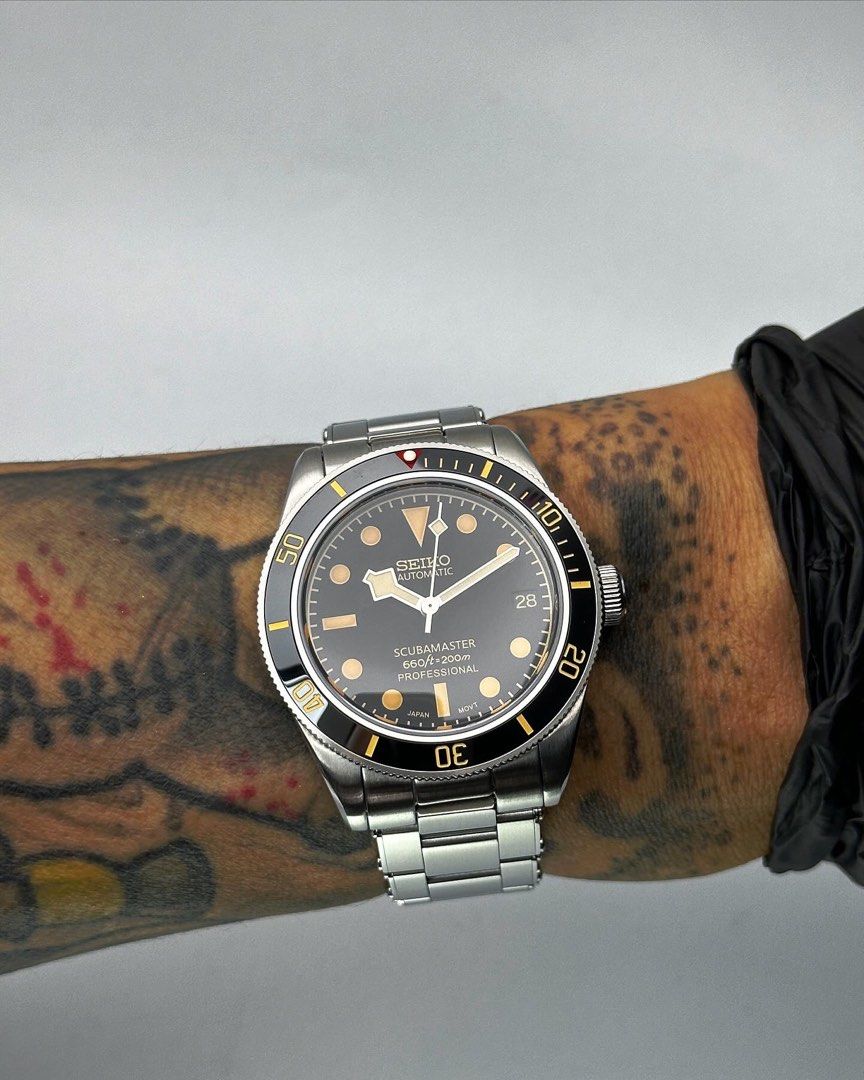 Custom Seiko Mod 39mm Vintage Scubamaster Black Bay BB58 Automatic ...