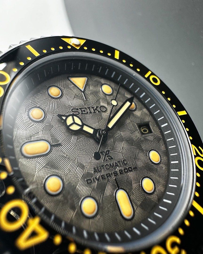 Custom Seiko Mod 42mm Black Rustic Grey SKX Automatic Watch, Men's ...