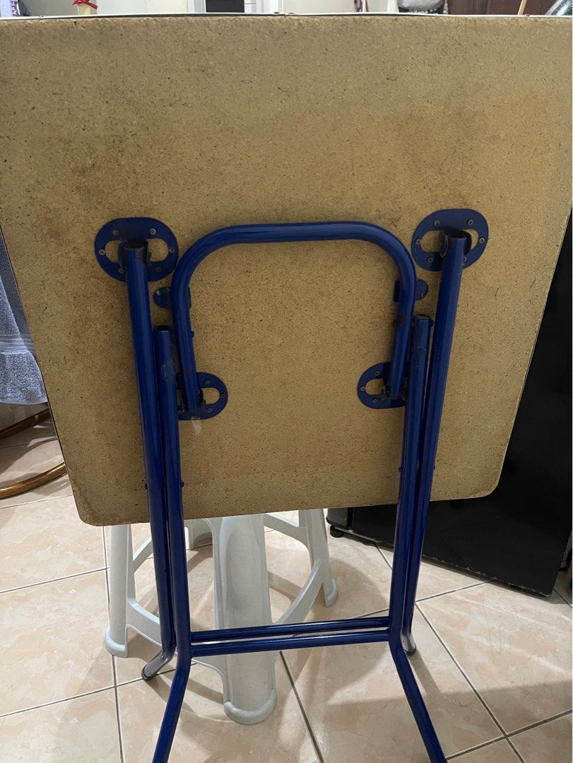 Folding table with monoblock chair, Furniture & Home Living, Furniture ...