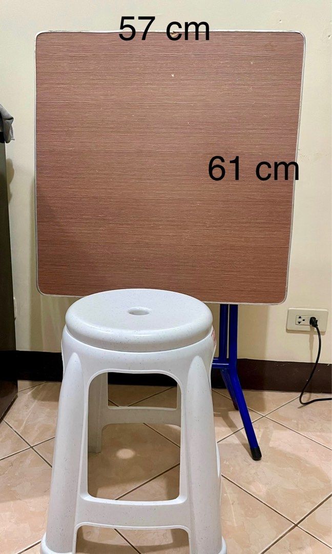 Folding table with monoblock chair, Furniture & Home Living, Furniture ...