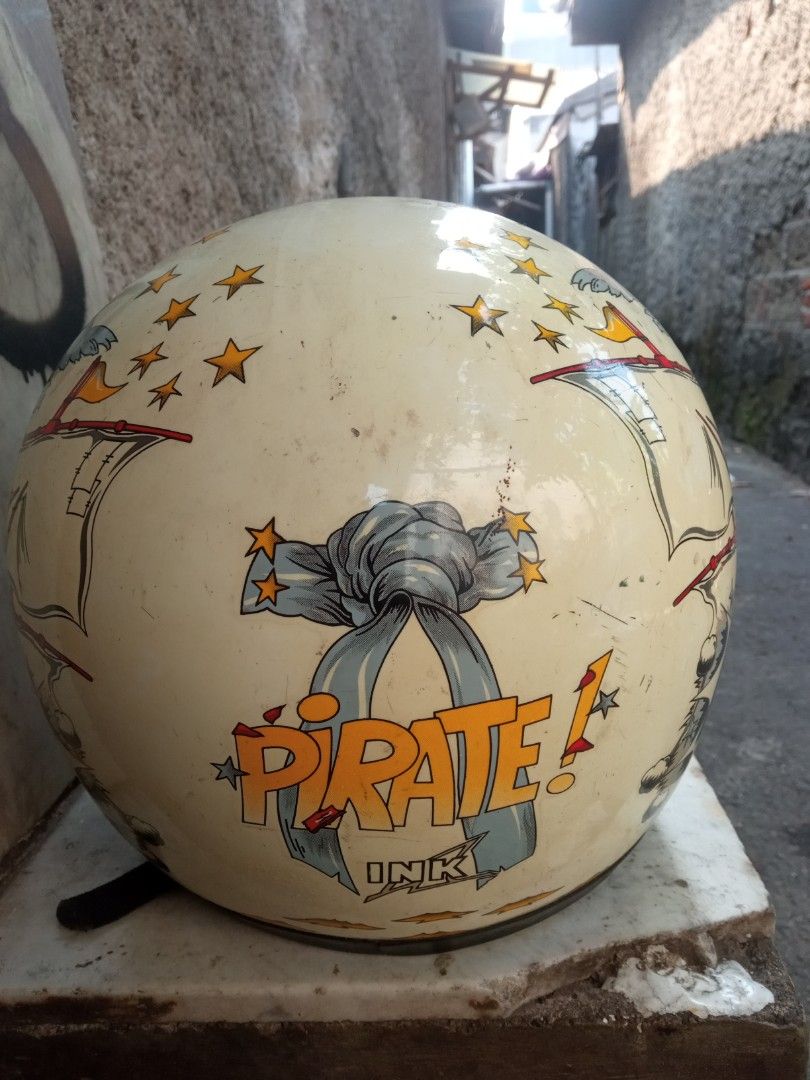 Helm ink pirate jadul helm langka ukuran L, Motor di Carousell
