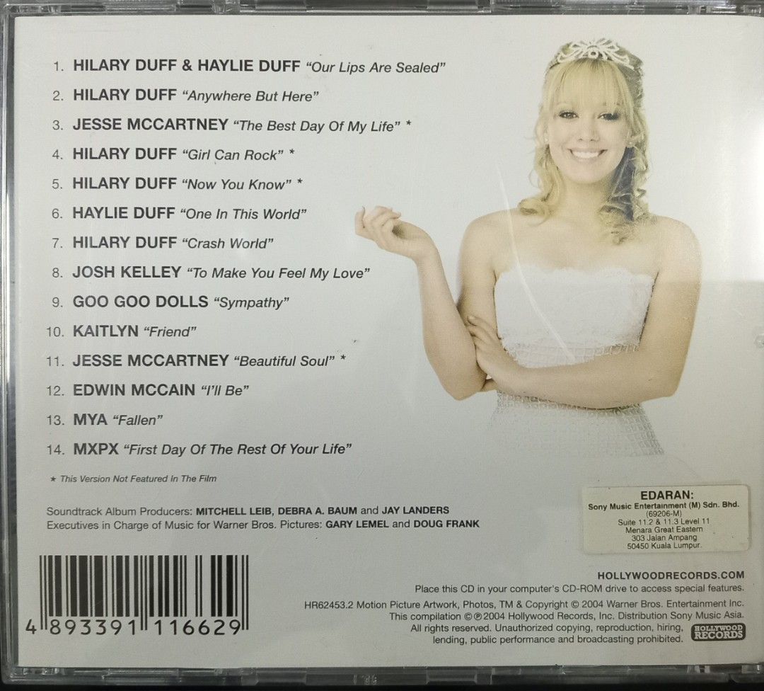Hilary Duff A Cinderella Story Original soundtrack, Hobbies & Toys ...