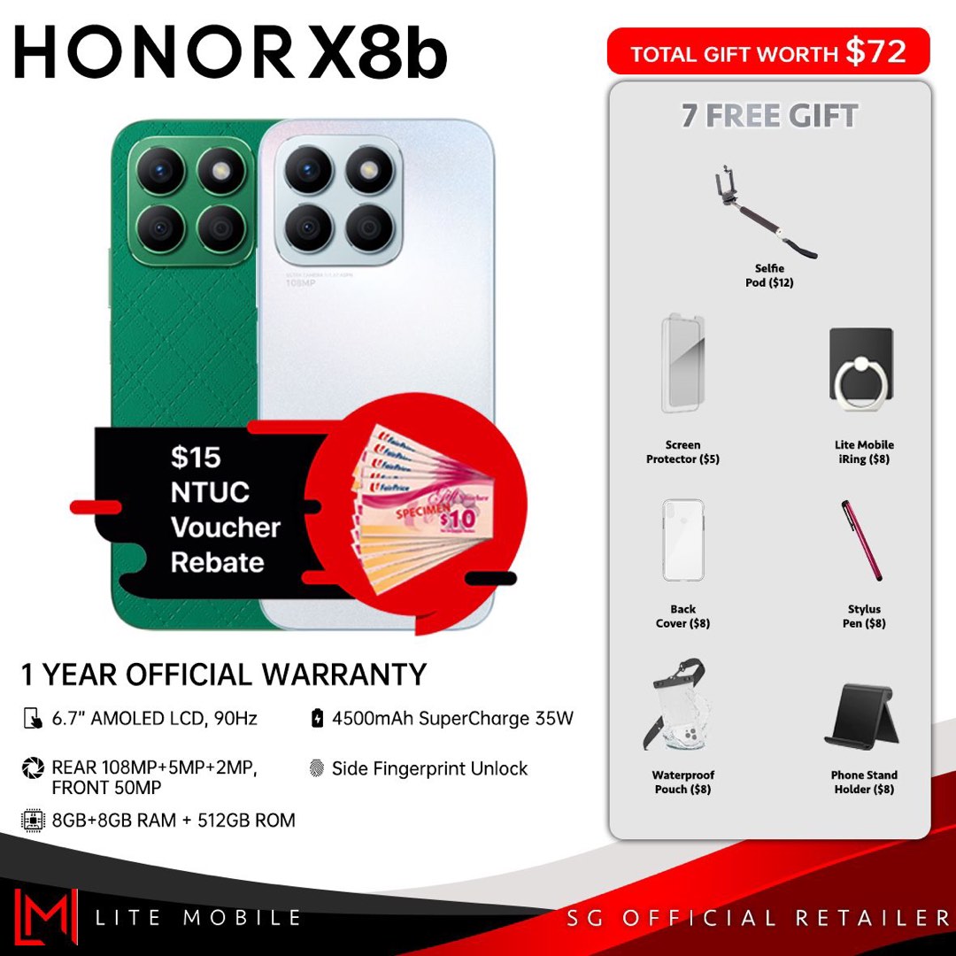 Honor X8B x8b 512GB + Voucher Offset Green 512 GB, Mobile Phones ...