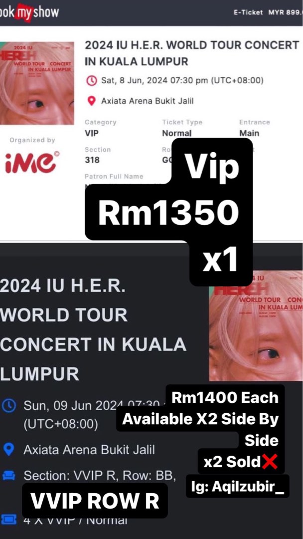 Iu Malaysia, Tickets & Vouchers, Event Tickets on Carousell