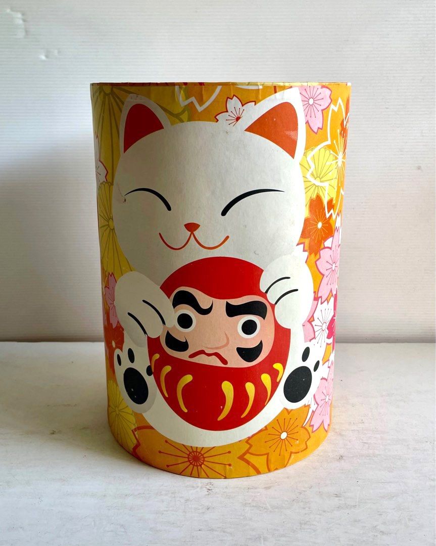 Lovely Japanese Lucky Cat Round Mooncake Box 4 compartments, Food ...