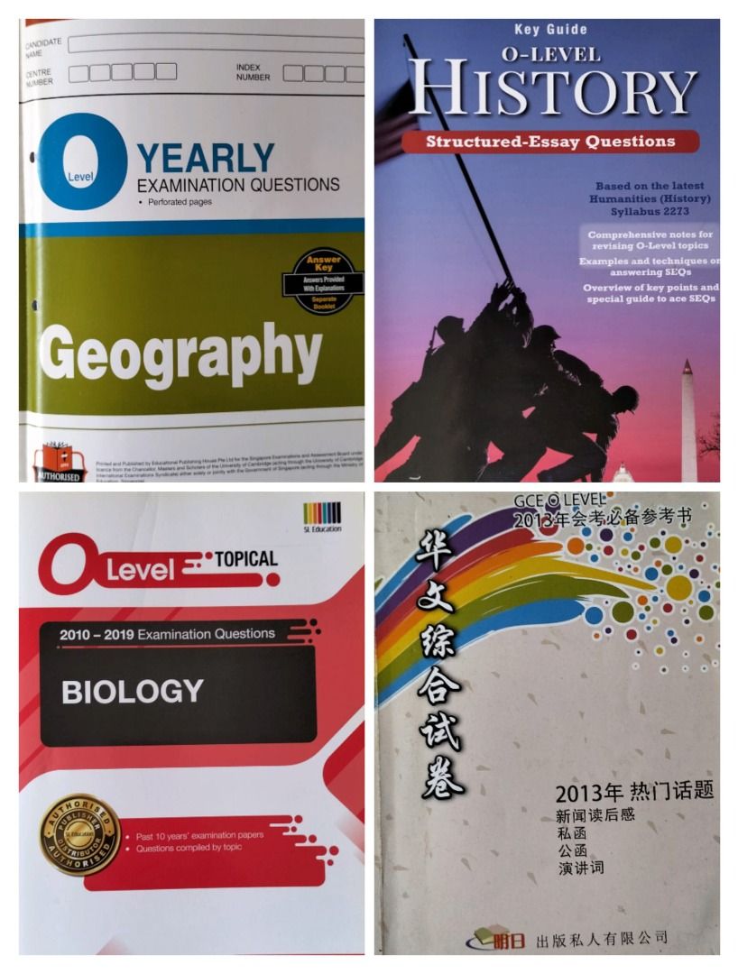 O level Upper Secondary Physics, Chemistry, Biology, Geography, Chinese ...