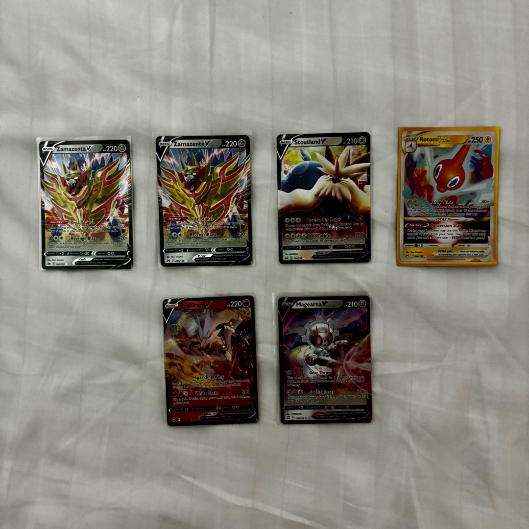Pokemon TCG Sword & Shield Silver Tempest, Crown Zenith V VSTAR HOLO RARE | Zamazenta (098/159 ...